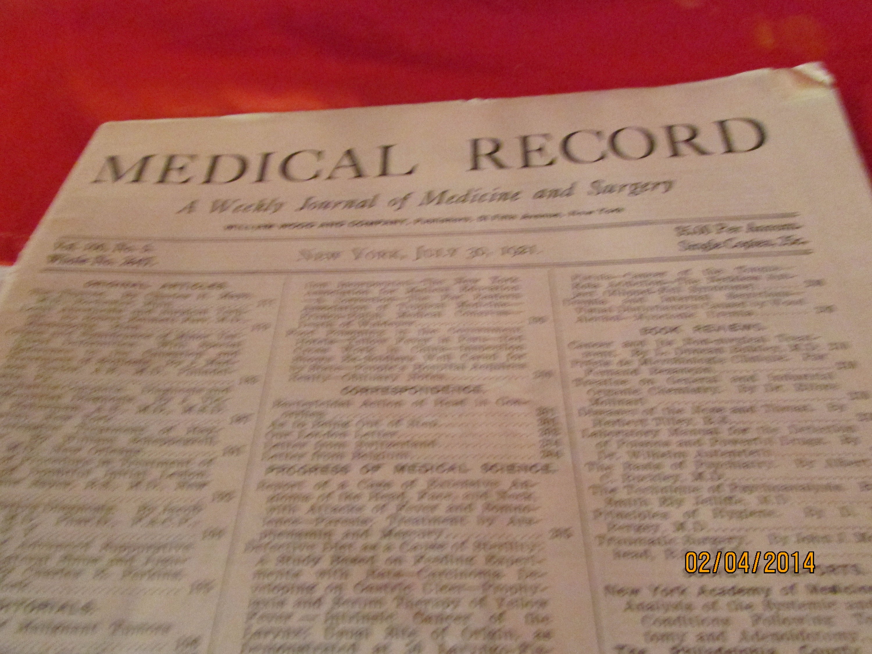 1921 Medical Record A Weekly Journal of Medicine & Surgery William Wood ...