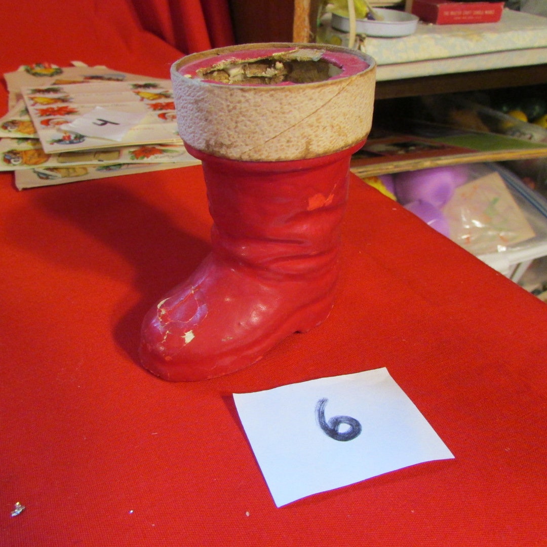 3 Vintage Paper Mache Santa Christmas Boots Candy Holder 3 1/2" - Etsy