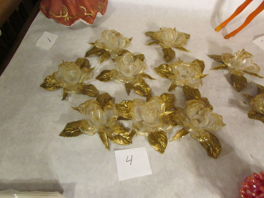 10 Plastic Gold Colored Flowers Christmas Light Covers - Etsy
