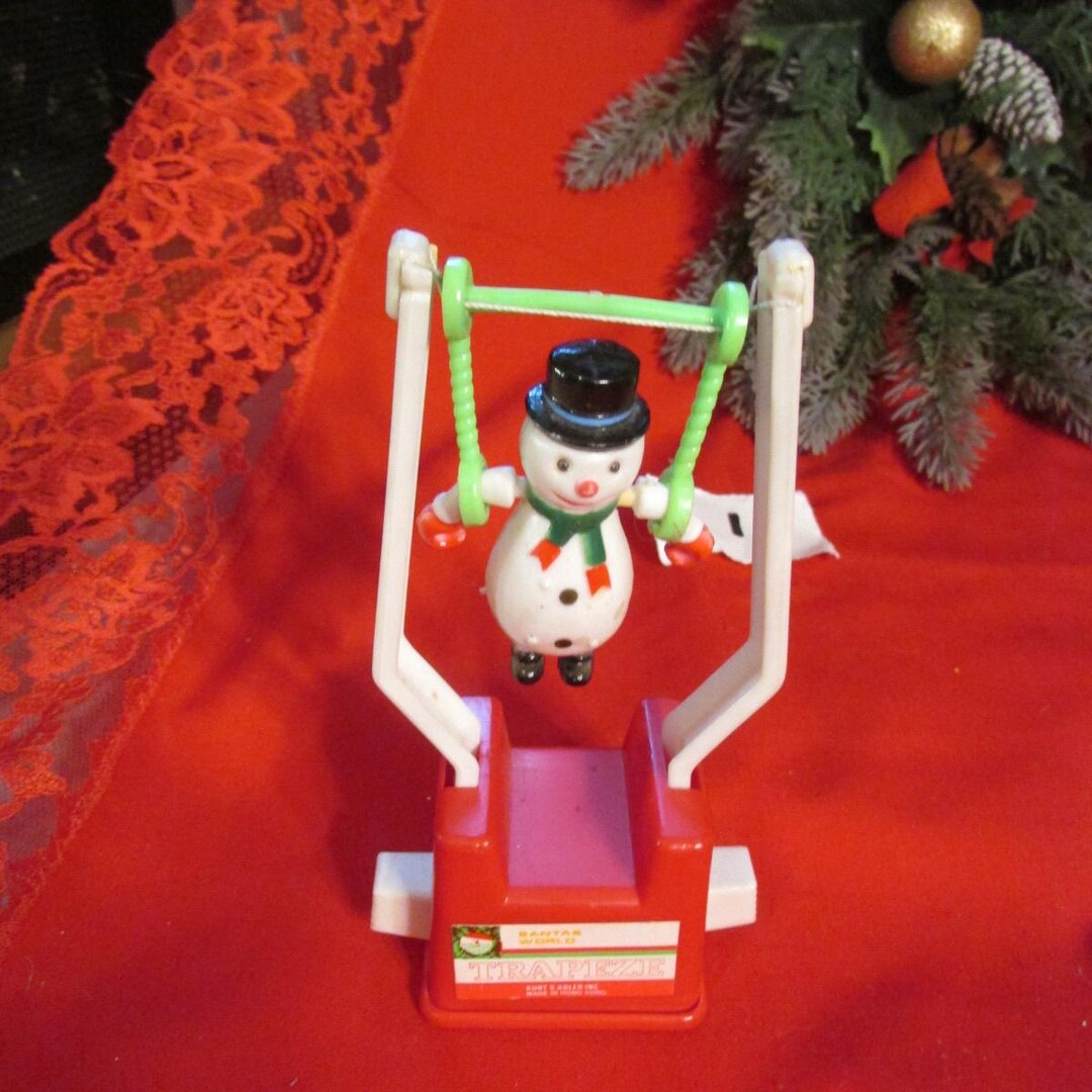 Vintage Plastic Kurt Adler Christmas Snowman Trapeze Flipper - Etsy