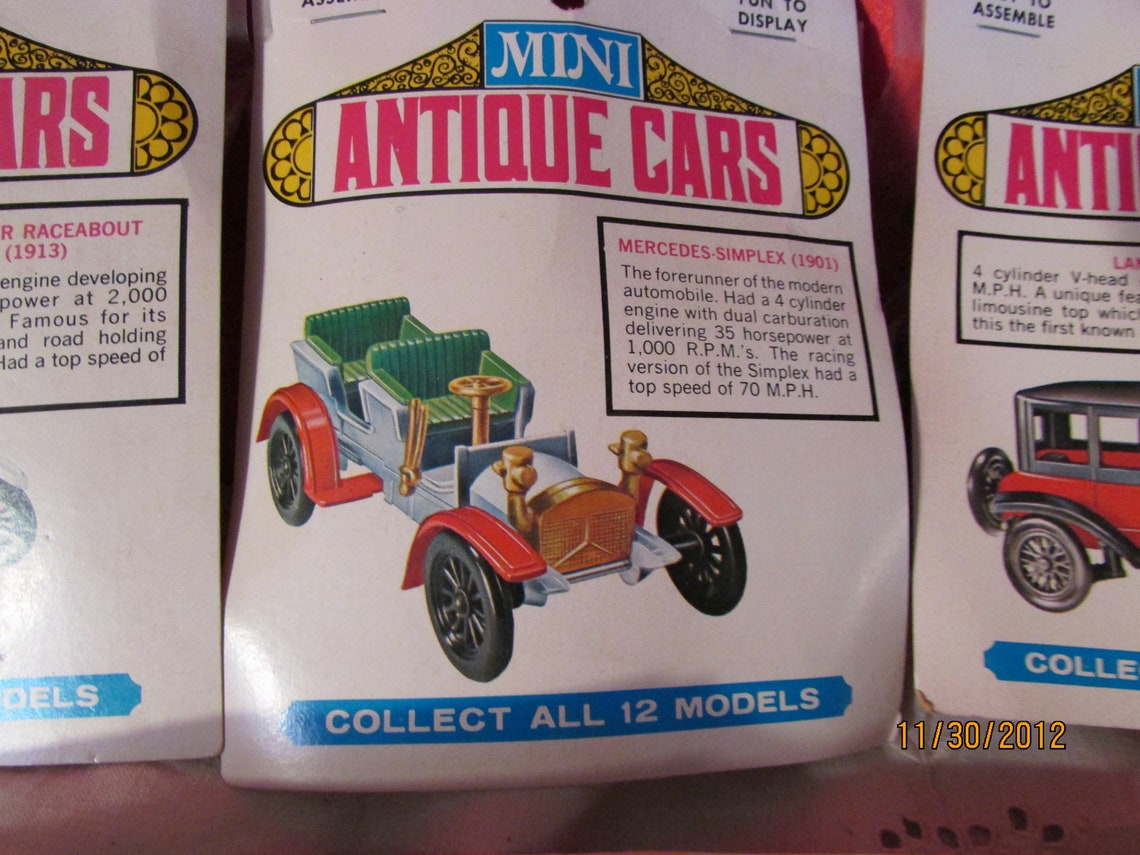 9 Vintage Mini Antique Car Kits by Strategic Parts Made in - Etsy