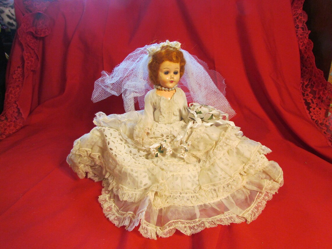 Vintage 1950's Bride Doll 10 Bridal Shower Bride Doll for Centerpiece ...