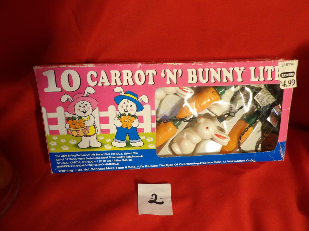 10 Carrot & Bunny Lights Easter Lights Indoor or Outdoor - Etsy