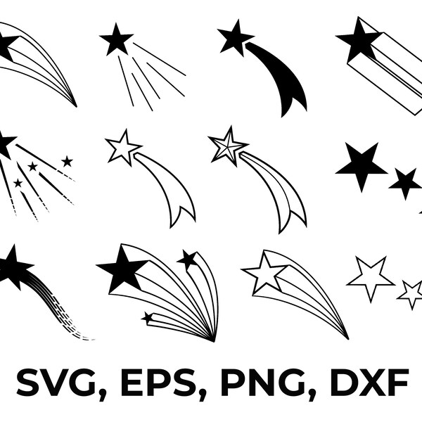 Shooting Stars Svg - Etsy