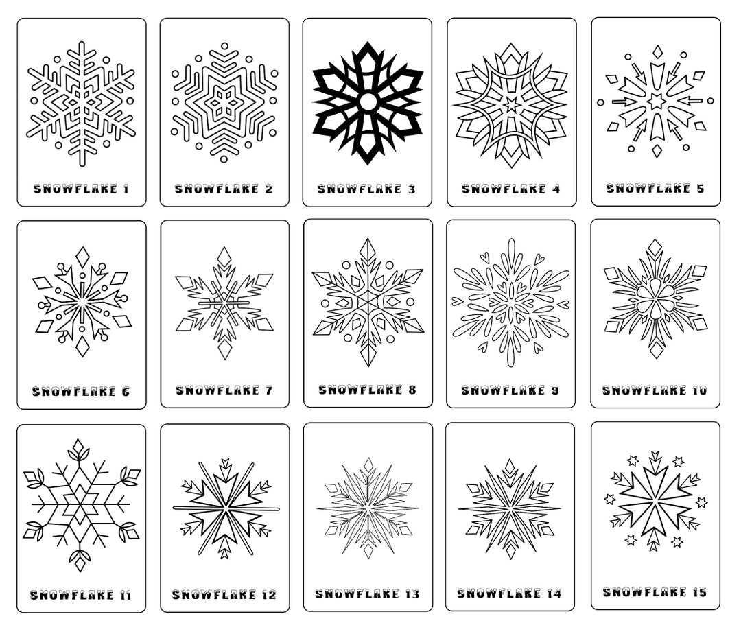 15 Snowflakes - Coloring Book - Etsy