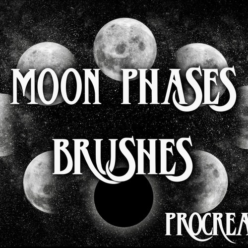 Procreate Moon Phases Brushes Moon Tides Sky Space - Etsy
