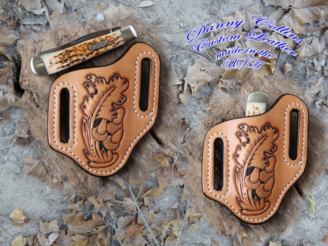 Hand Tooled Knife Sheath Case Trapper Sheath Custom Knife - Etsy