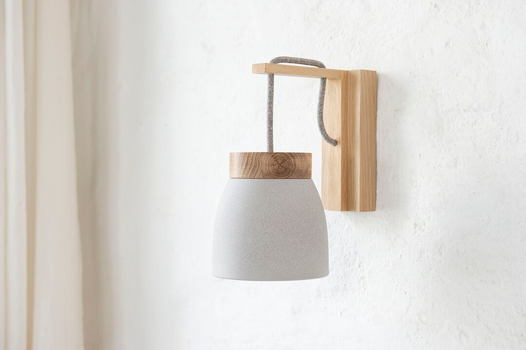 No.11 S - Ceramic - Oak Wood Wall Light - for Wall Outlet - Many ...