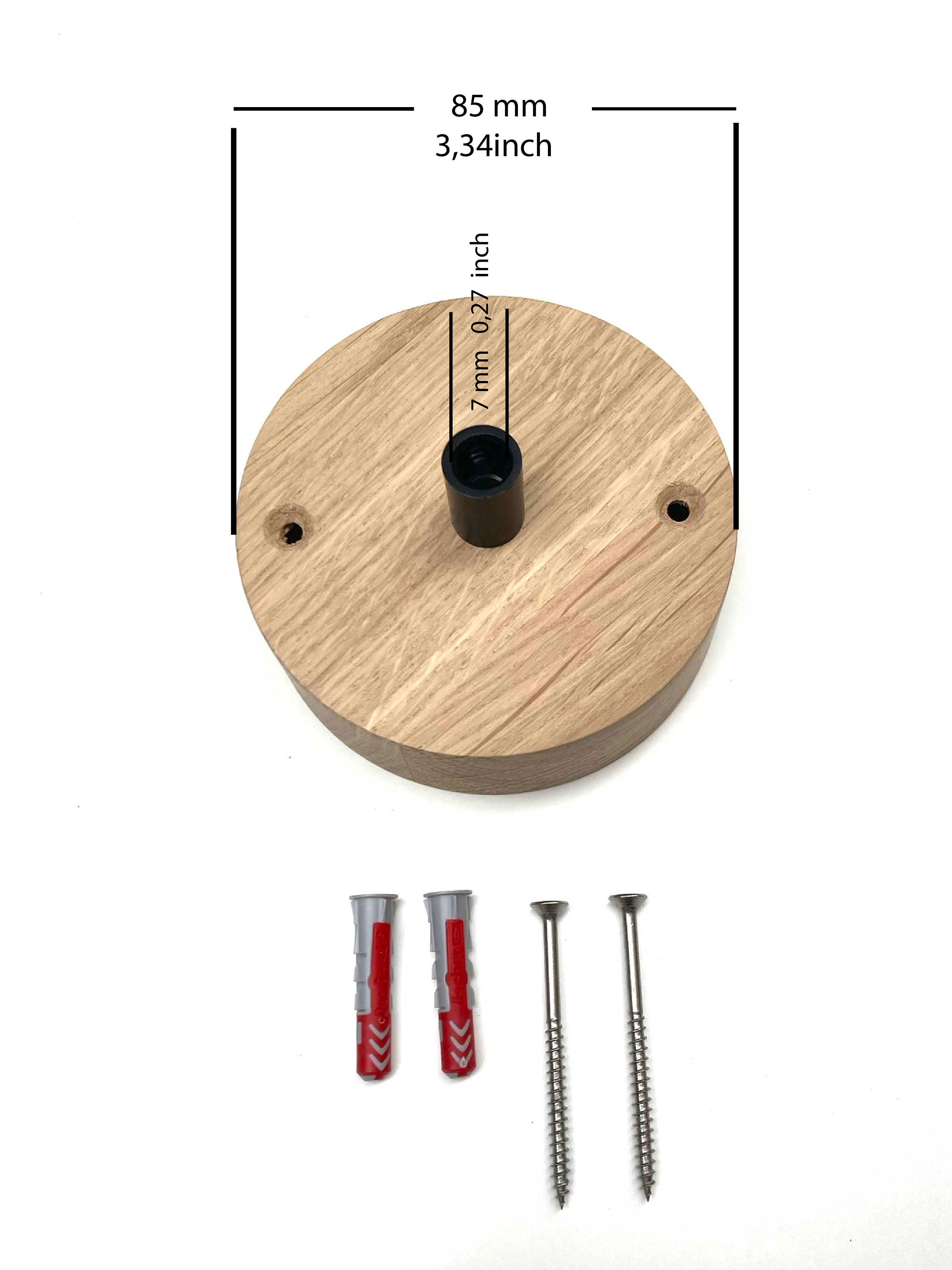 Canopy Round Oak Wood Junction Box Hanging Lamp - Etsy