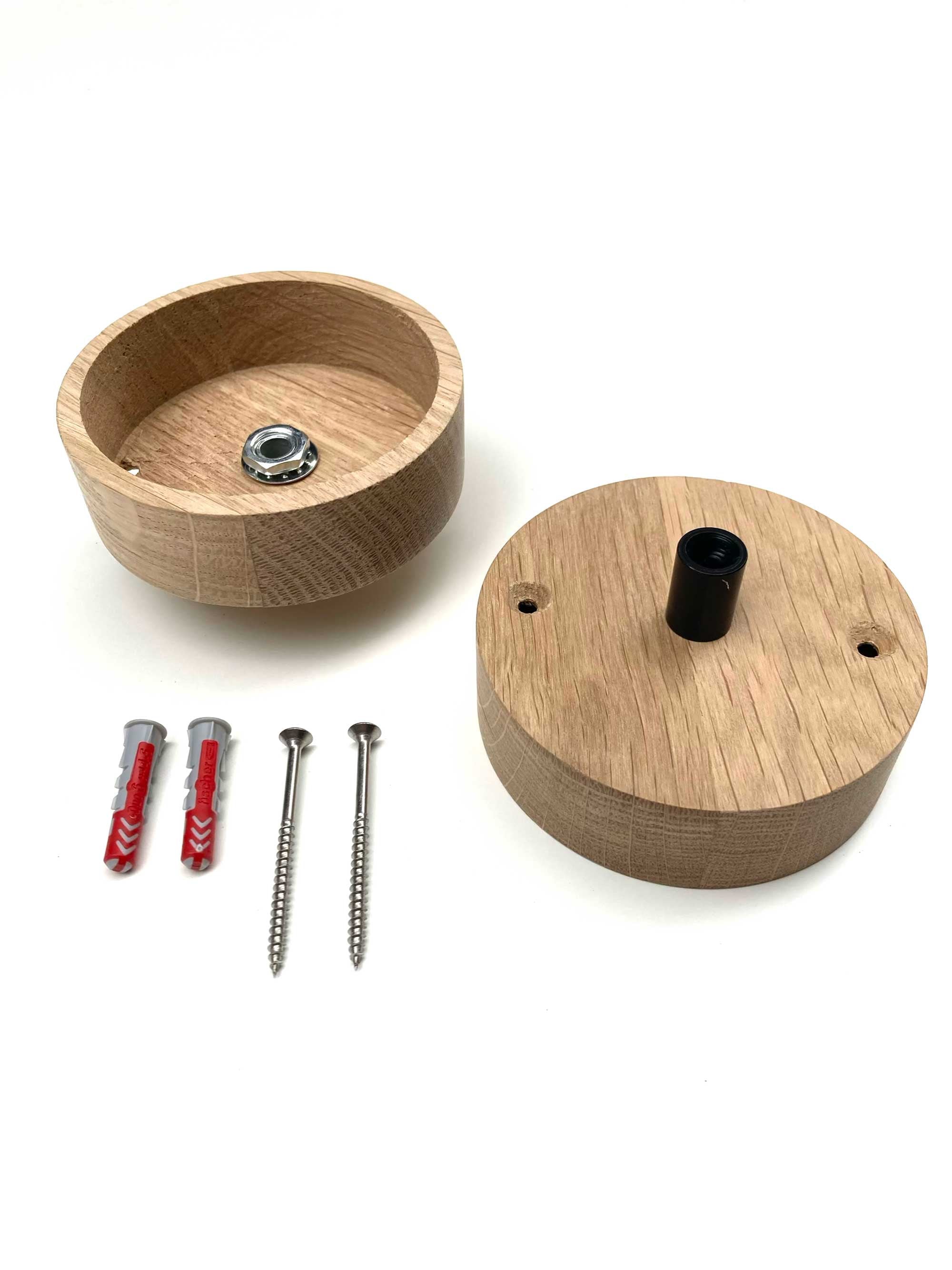 Canopy Round Oak Wood Junction Box Hanging Lamp - Etsy