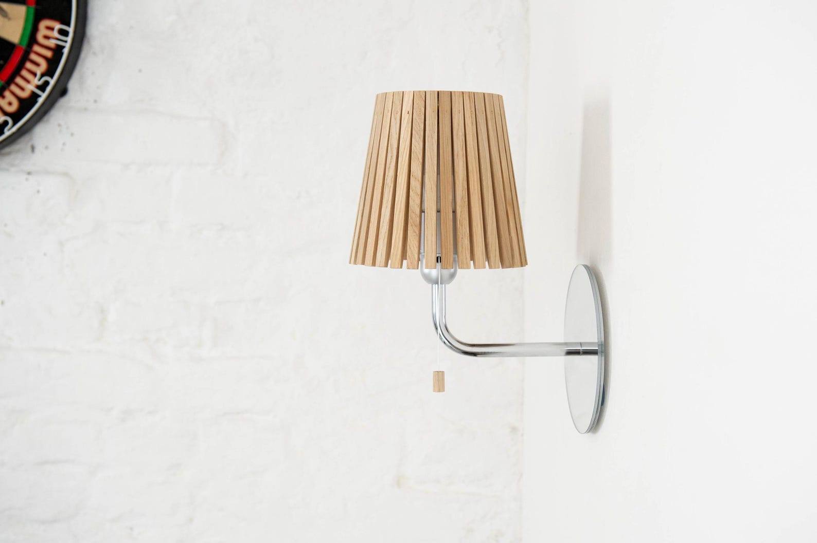No. 08 W - Oak Wood Wall Light - for Wall Outlet - Mirrored - Black ...
