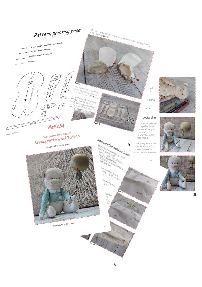 Monkey PDF Pattern and Detailed Tutorial Instant Digital - Etsy