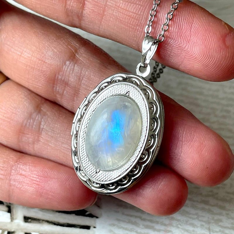 Moonstone Locket - Etsy