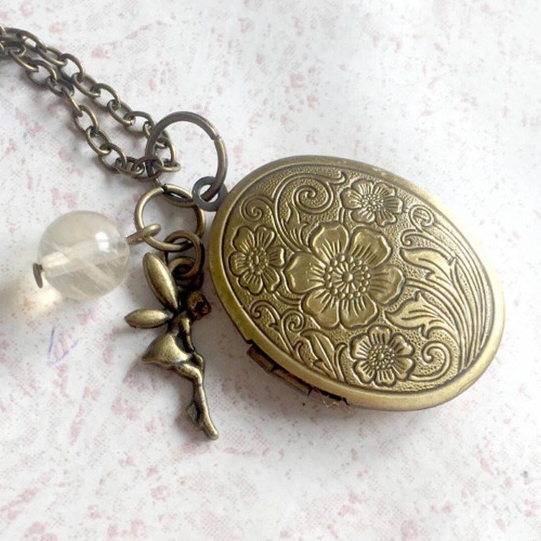 Cherry Quartz Fairy Locket Necklace, Pendant Necklace, Gift for Her ...
