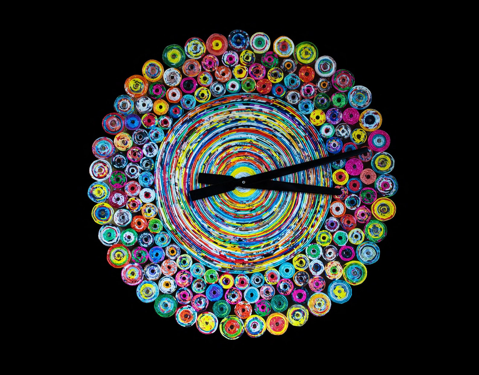 Very Large Rainbow Round Hand Made Paper Wall Clock No Ticking - Etsy