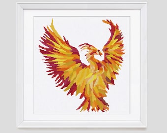 Phoenix Cross Stitch - Etsy UK