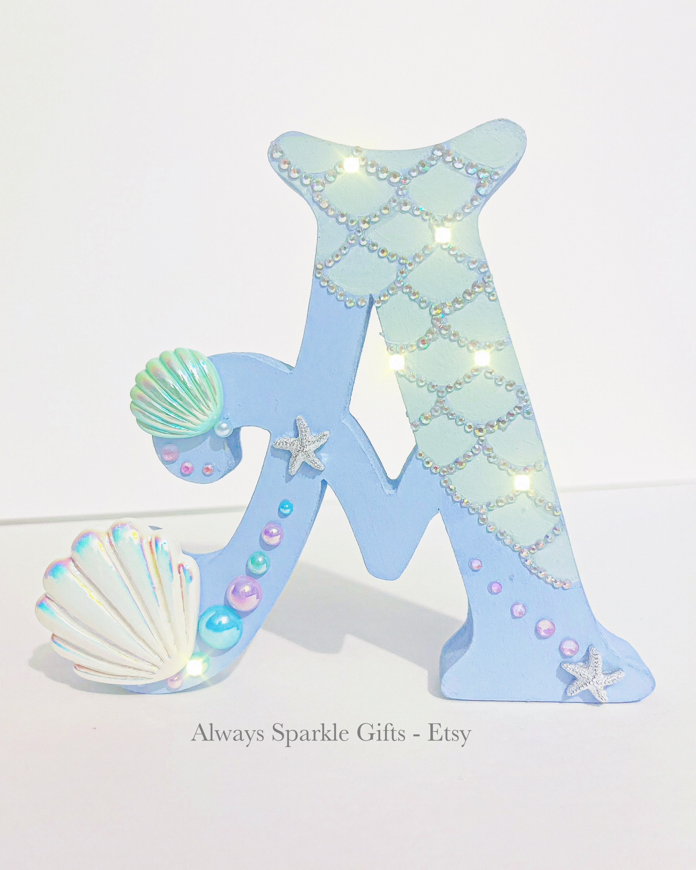 Mermaid Inspired Wall Letter, Custom Name, Nursery Decor, Freestanding ...