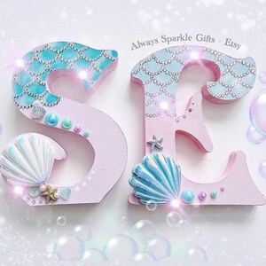 Mermaid Inspired Wall Letter, Custom Name, Nursery Decor, Freestanding ...