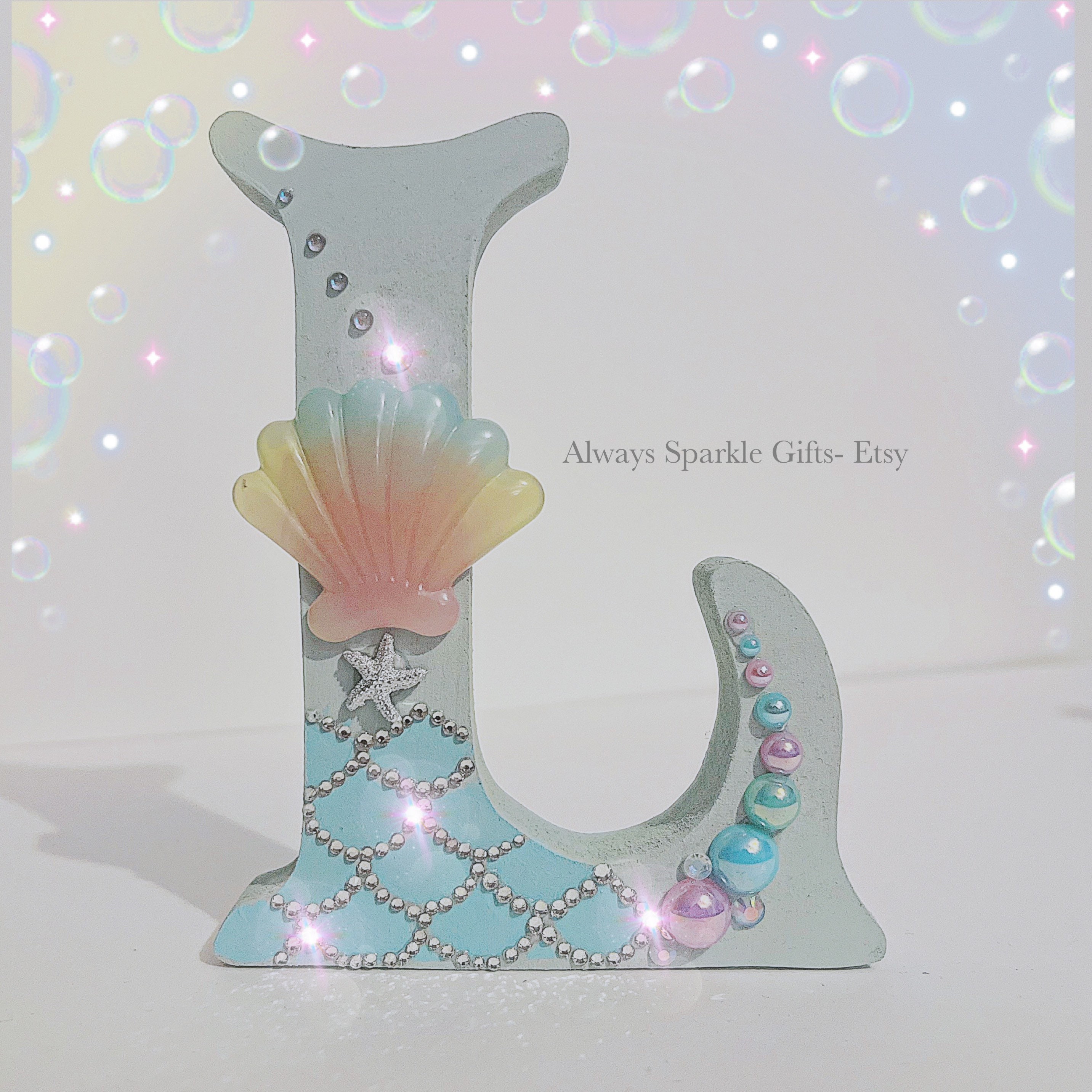 12cm MDF Free Standing Letters Mermaid Design Custom Made Any - Etsy