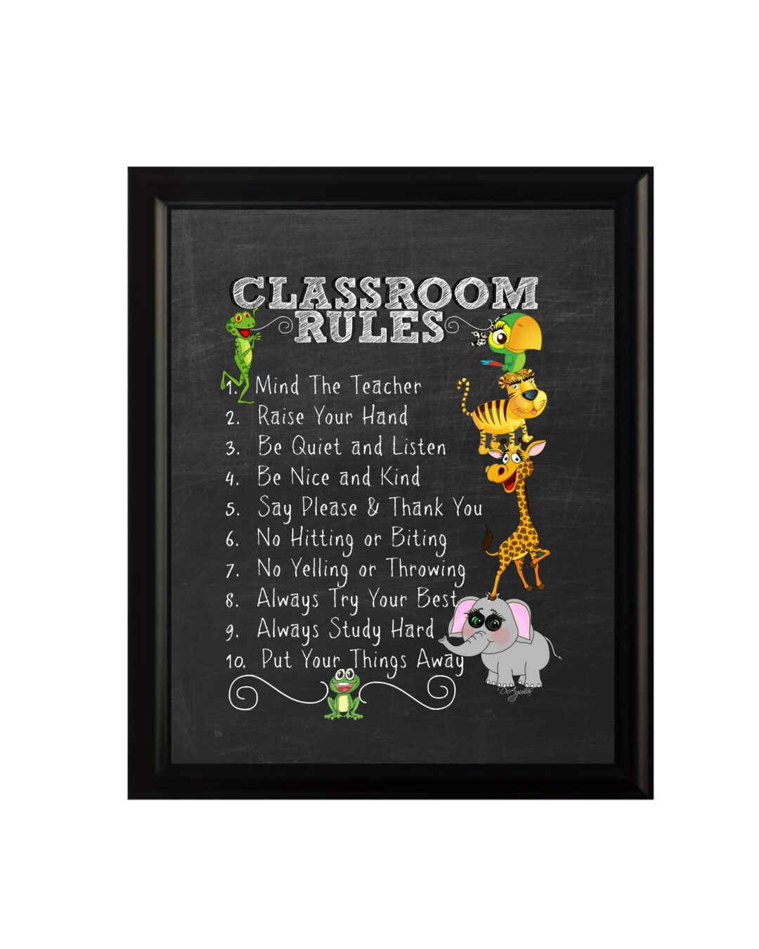 Classroom Rules Sign Teacher Gift Black Chalkboard 8X10 High - Etsy