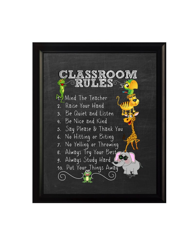Classroom Rules Sign Teacher Gift Black Chalkboard 8X10 High - Etsy