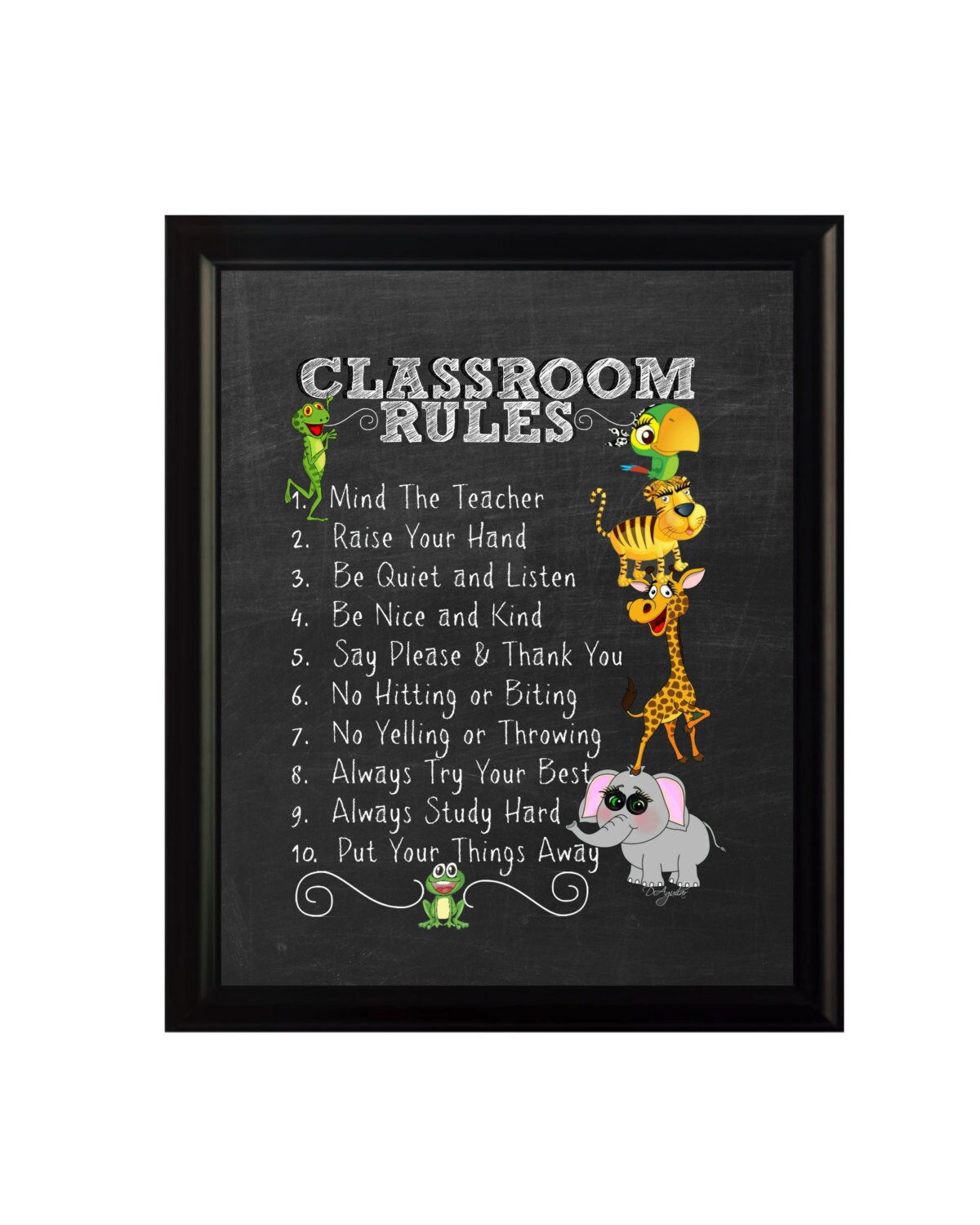 Classroom Rules Sign Teacher Gift Black Chalkboard 8X10 High - Etsy