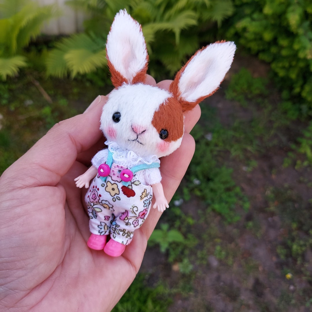 Mini Hibrid Doll White Rabbit With a Red Spot - Etsy