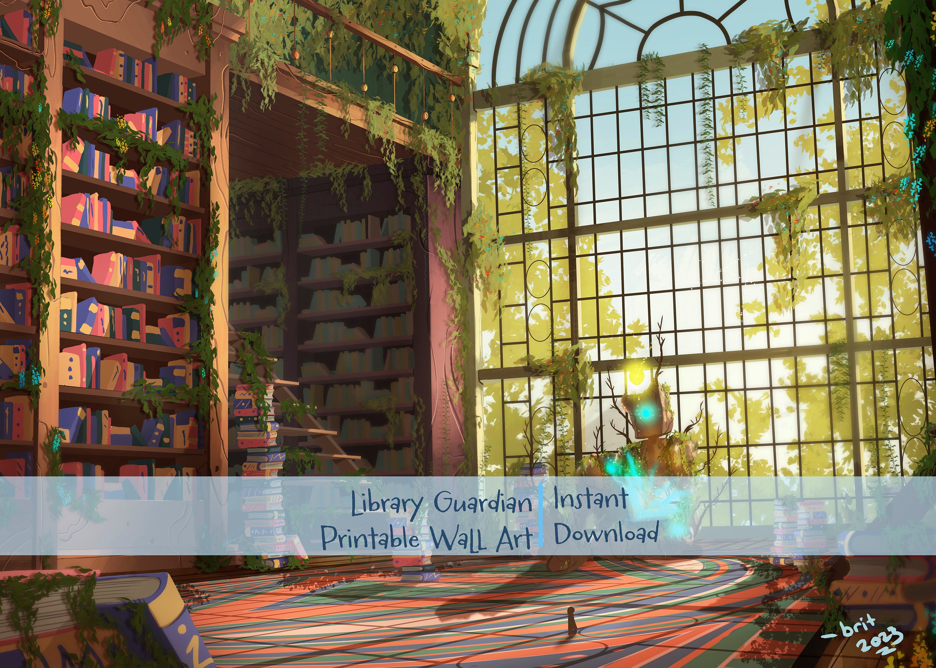 Library Guardian Desktop Wallpaper L Printable Landscape Wall Art ...
