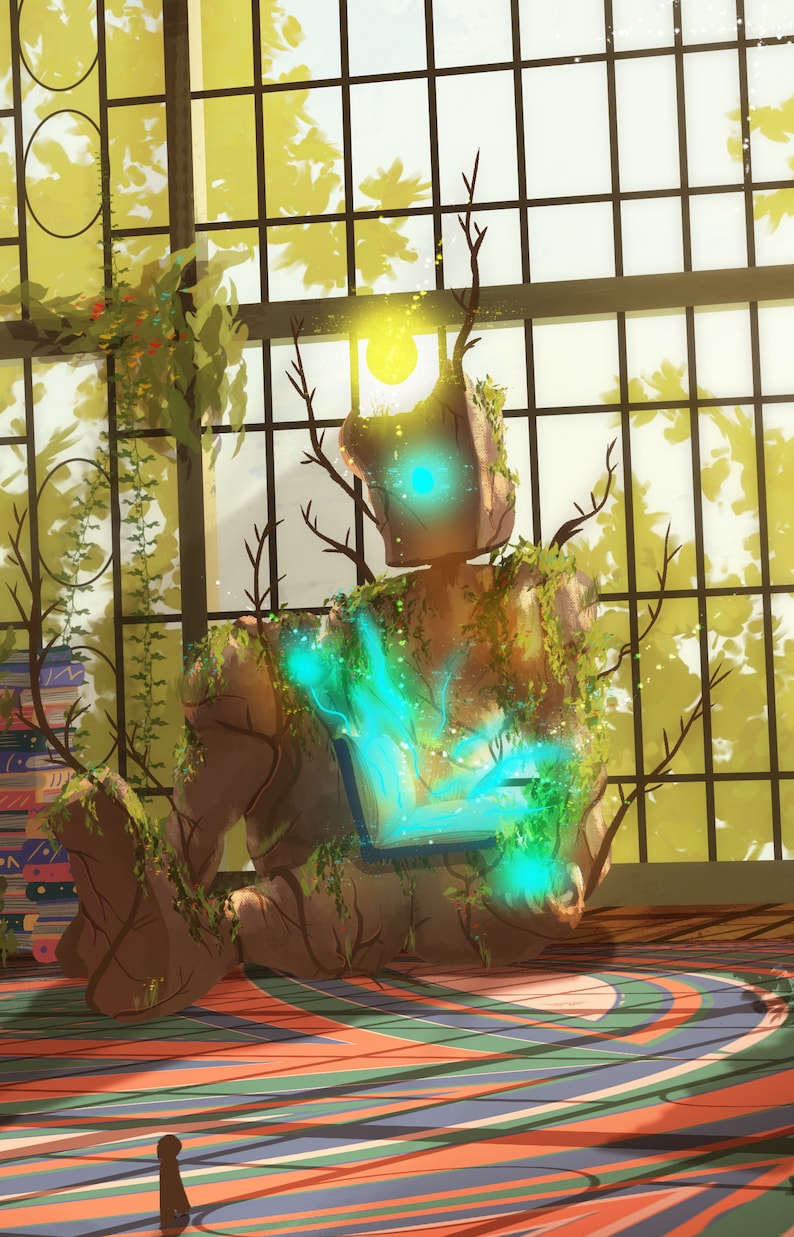 Library Guardian Desktop Wallpaper L Printable Landscape Wall - Etsy