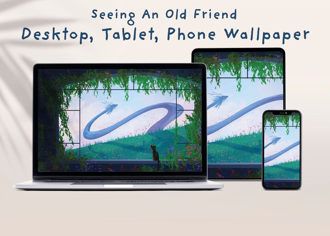 Seeing an Old Friend Desktop Wallpaper L Printable Landscape - Etsy