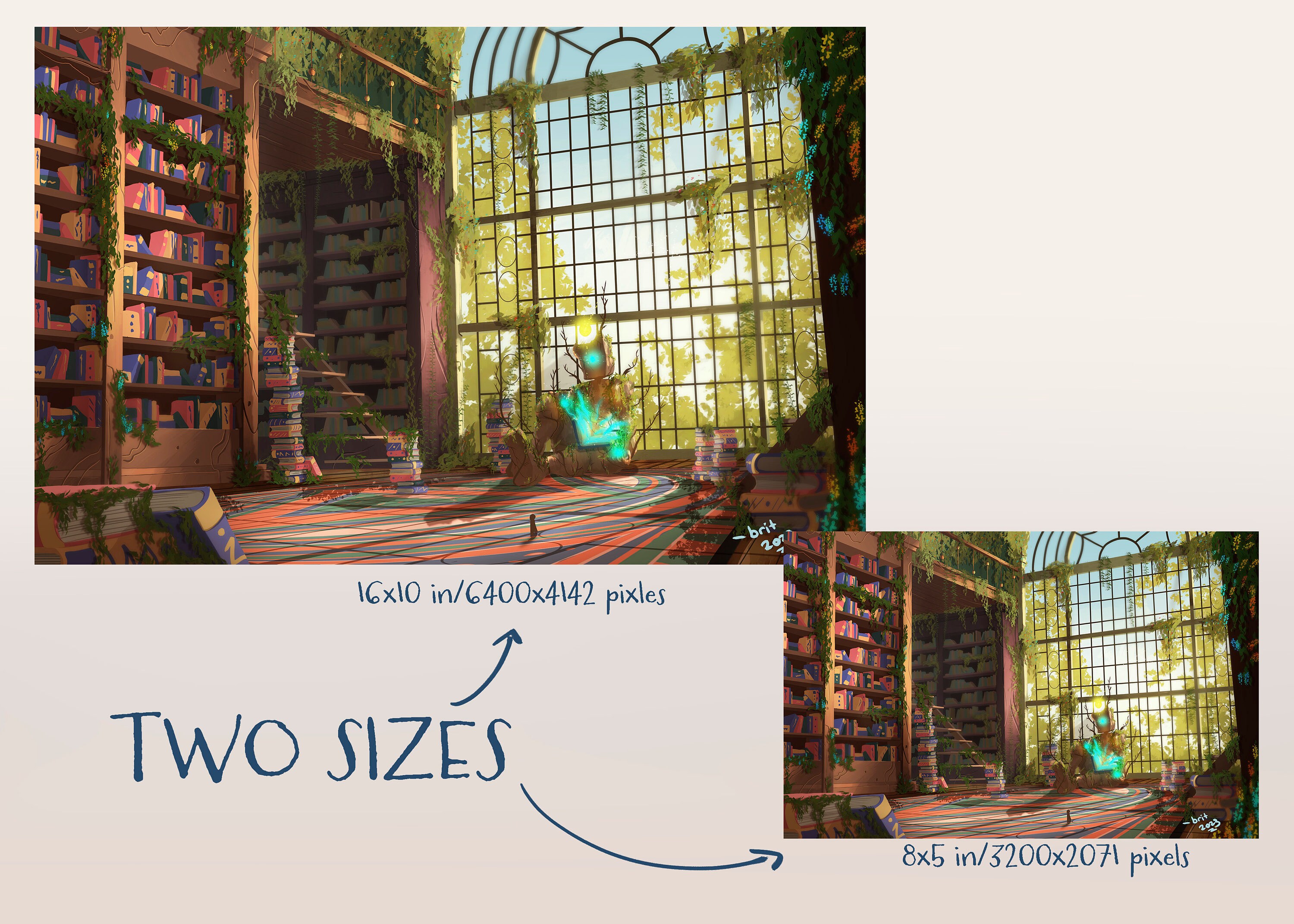Library Guardian Desktop Wallpaper L Printable Landscape Wall Art ...