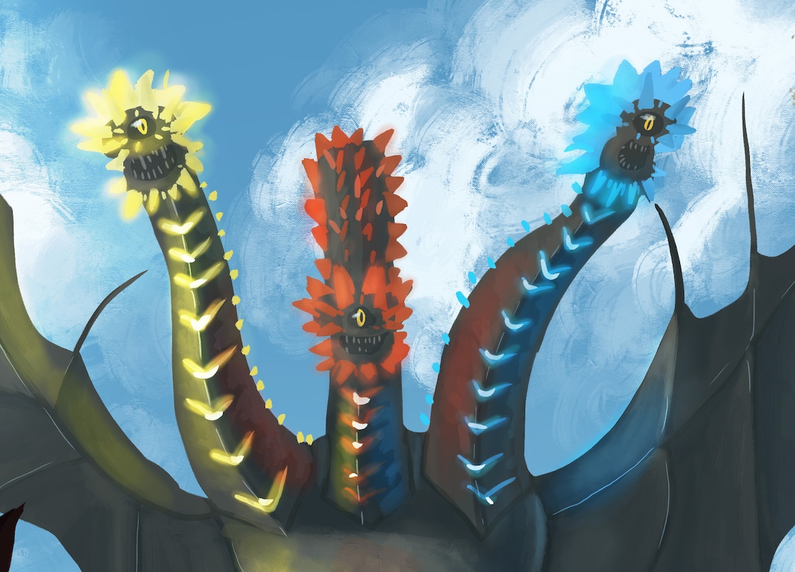 Legend of Zelda: TOTK Gleeok Battle Fan Art L Landscape Wall Art - Etsy