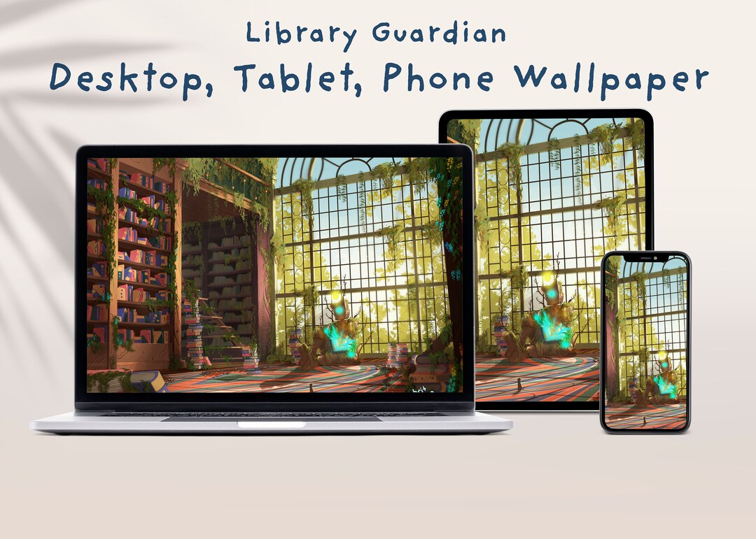 Library Guardian Desktop Wallpaper L Printable Landscape Wall - Etsy