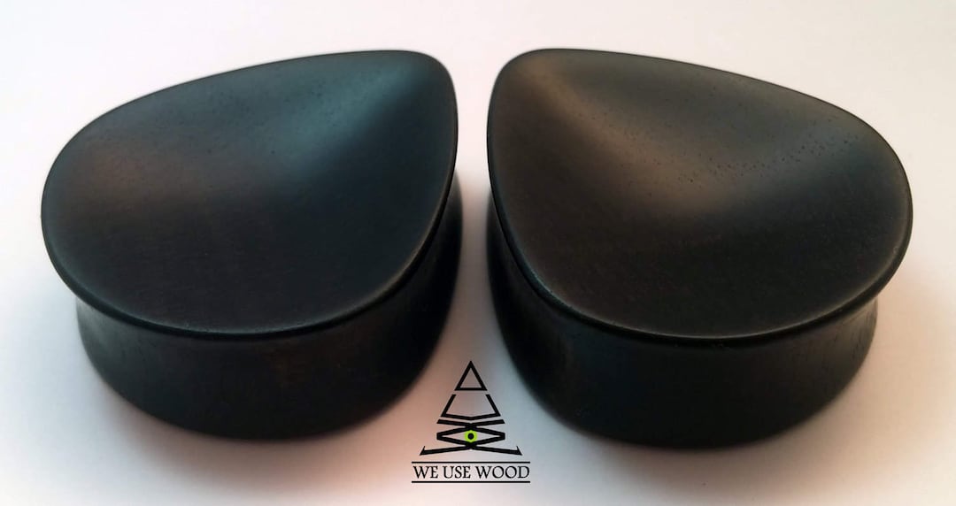 Ebony Teardrops Concave Wooden Ear Plugs Gauges Black Plugs 10 Mm-90 Mm ...