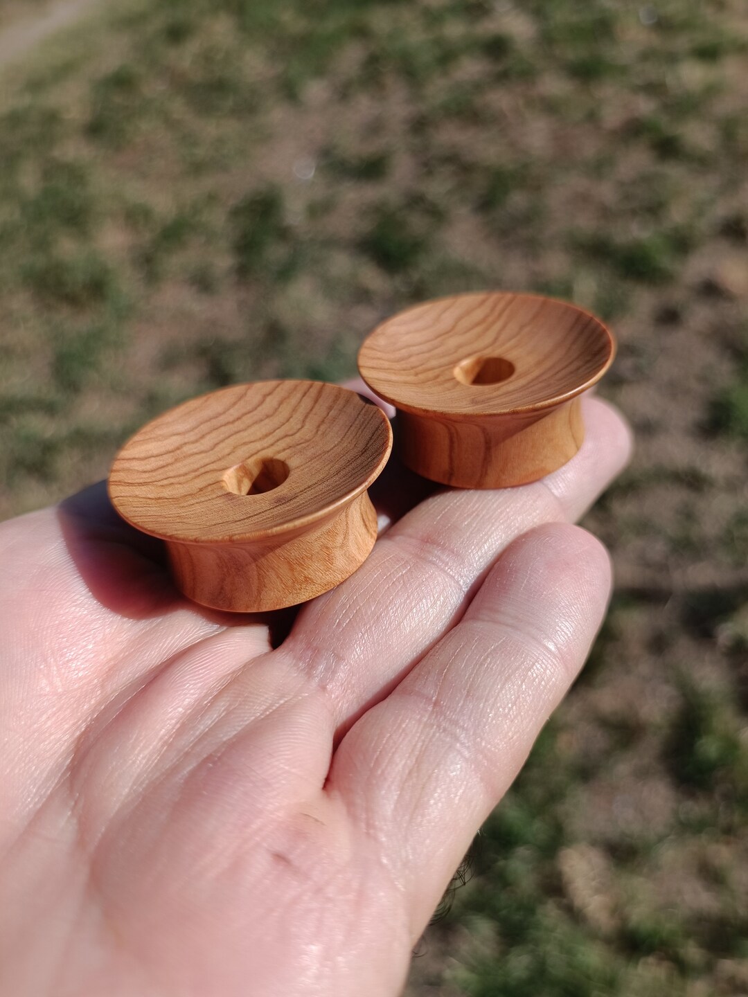 Mayan Flare Plugs Olive Wood Tunnels Handmade Wooden Ear Plugs Organic ...