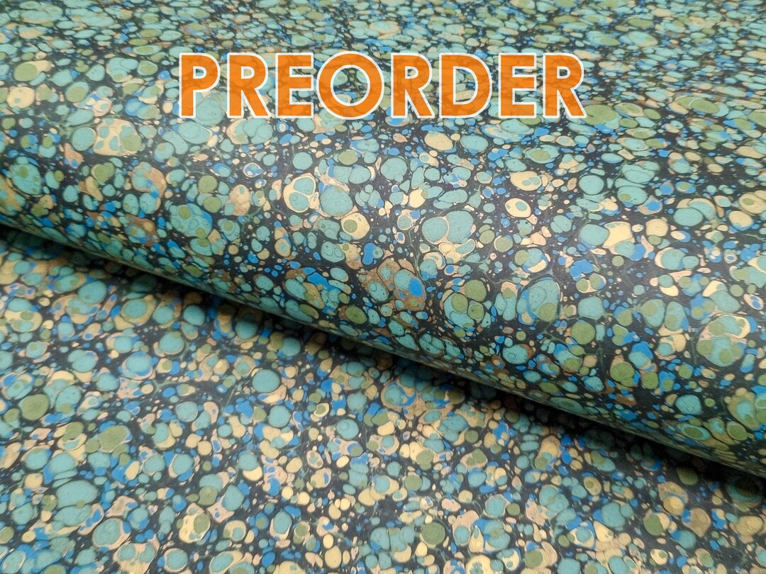 Preorder. Marbled Paper: Green & Blue Shell by Papiers Prina - Etsy