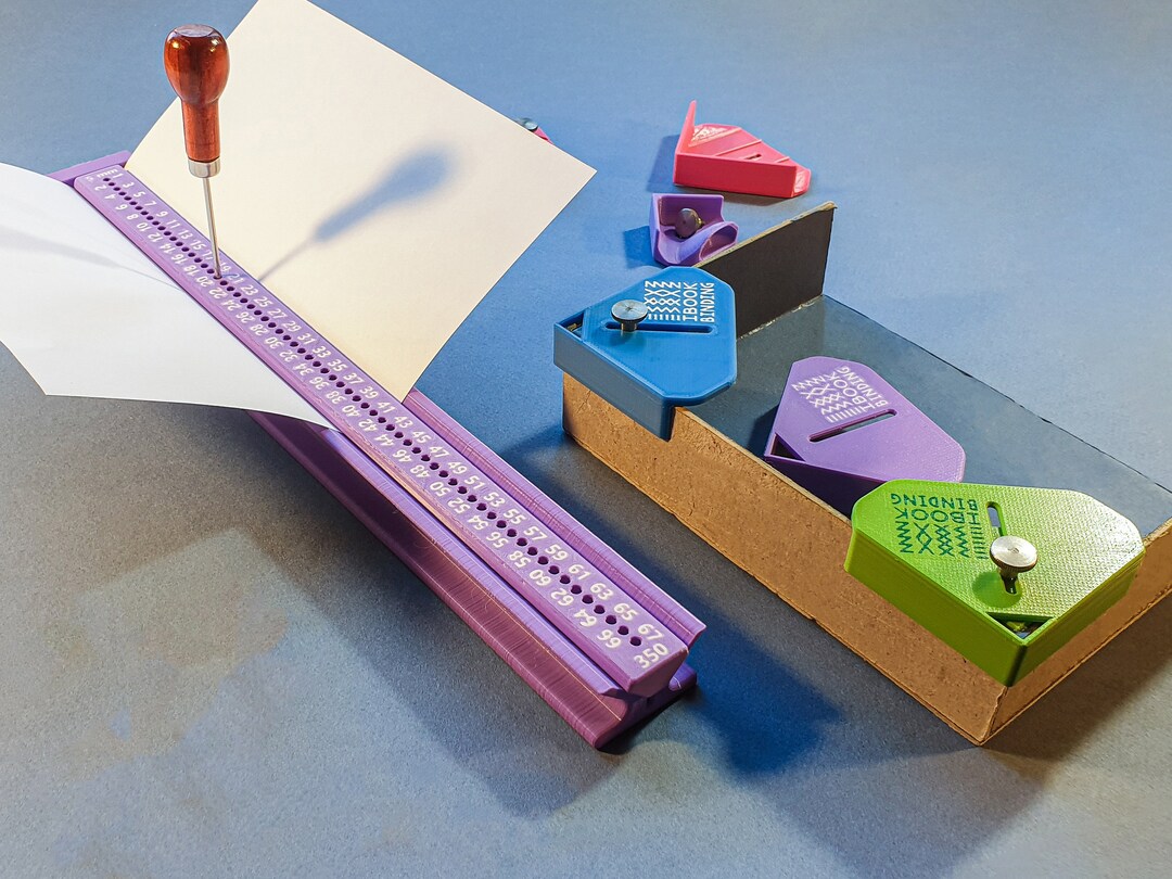 Bookbinding Set #2B: Section Punching Cradle Type B + Corner Clamps for ...