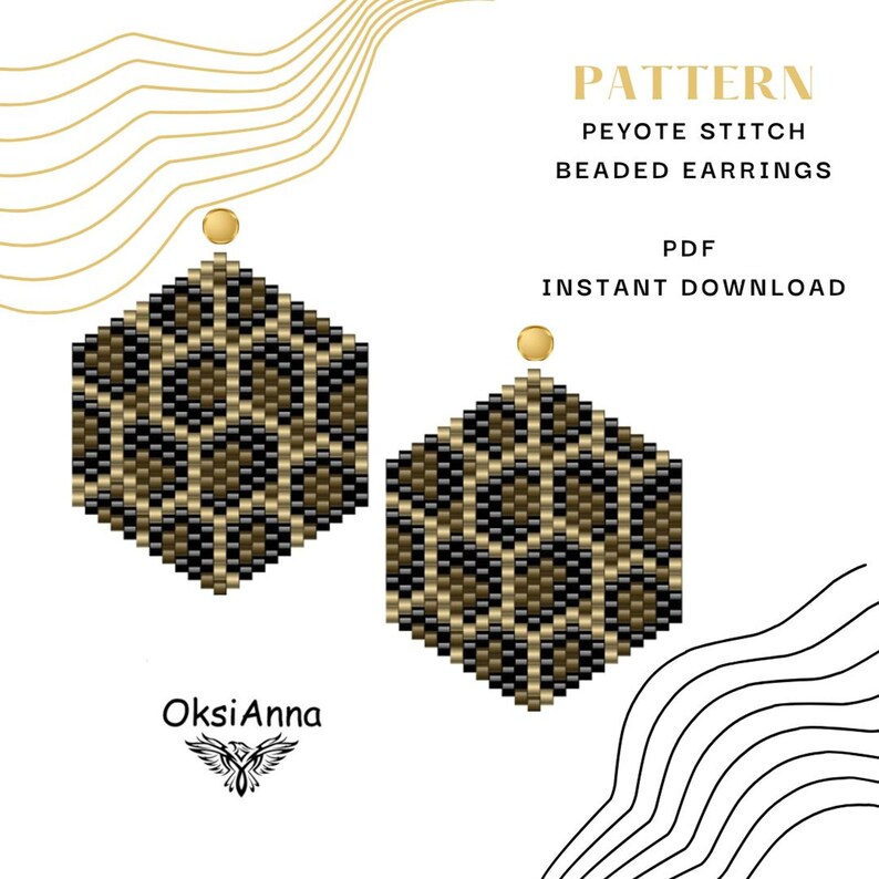 Leopard Earrings Pattern Peyote Stitch Animal Print Seed Bead Earrings ...