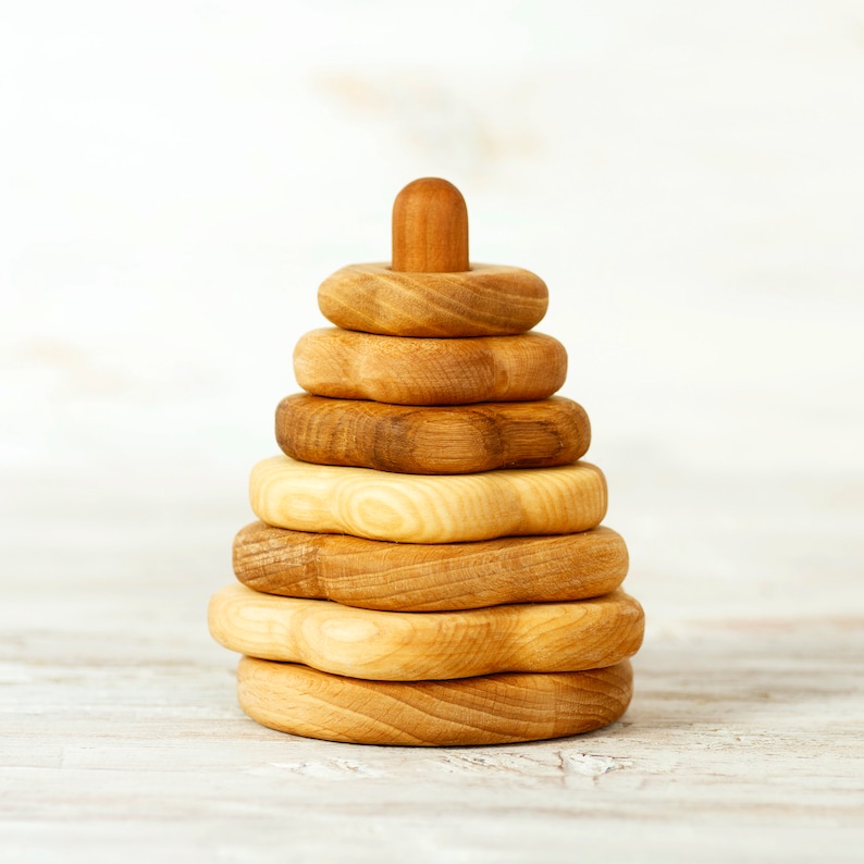 Flower Wooden baby stacking toys Fine Motor Skills Montessori | Etsy