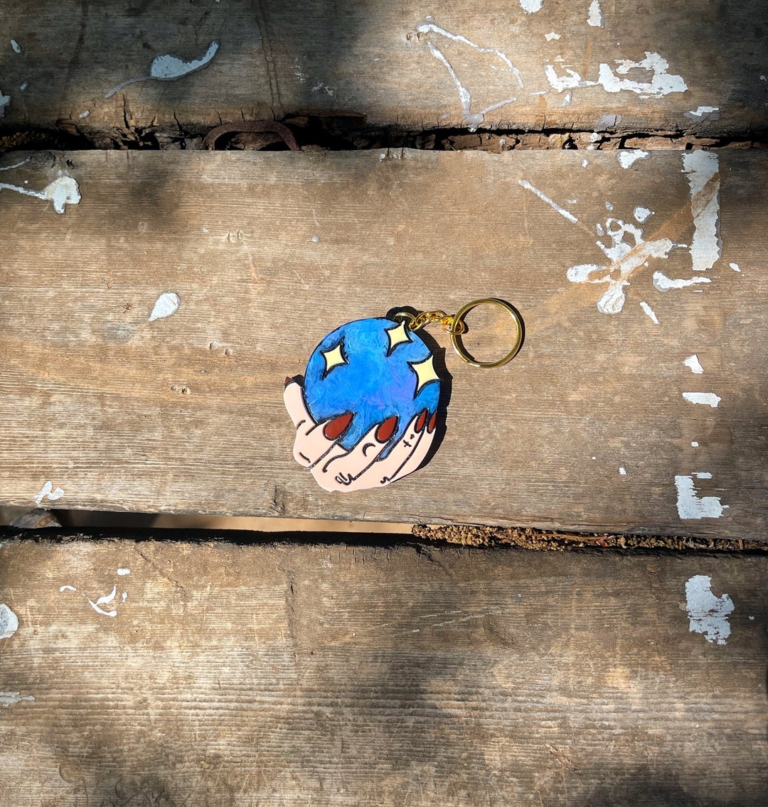 Oracle - Handmade Crystal Ball Resin Keychain - Etsy