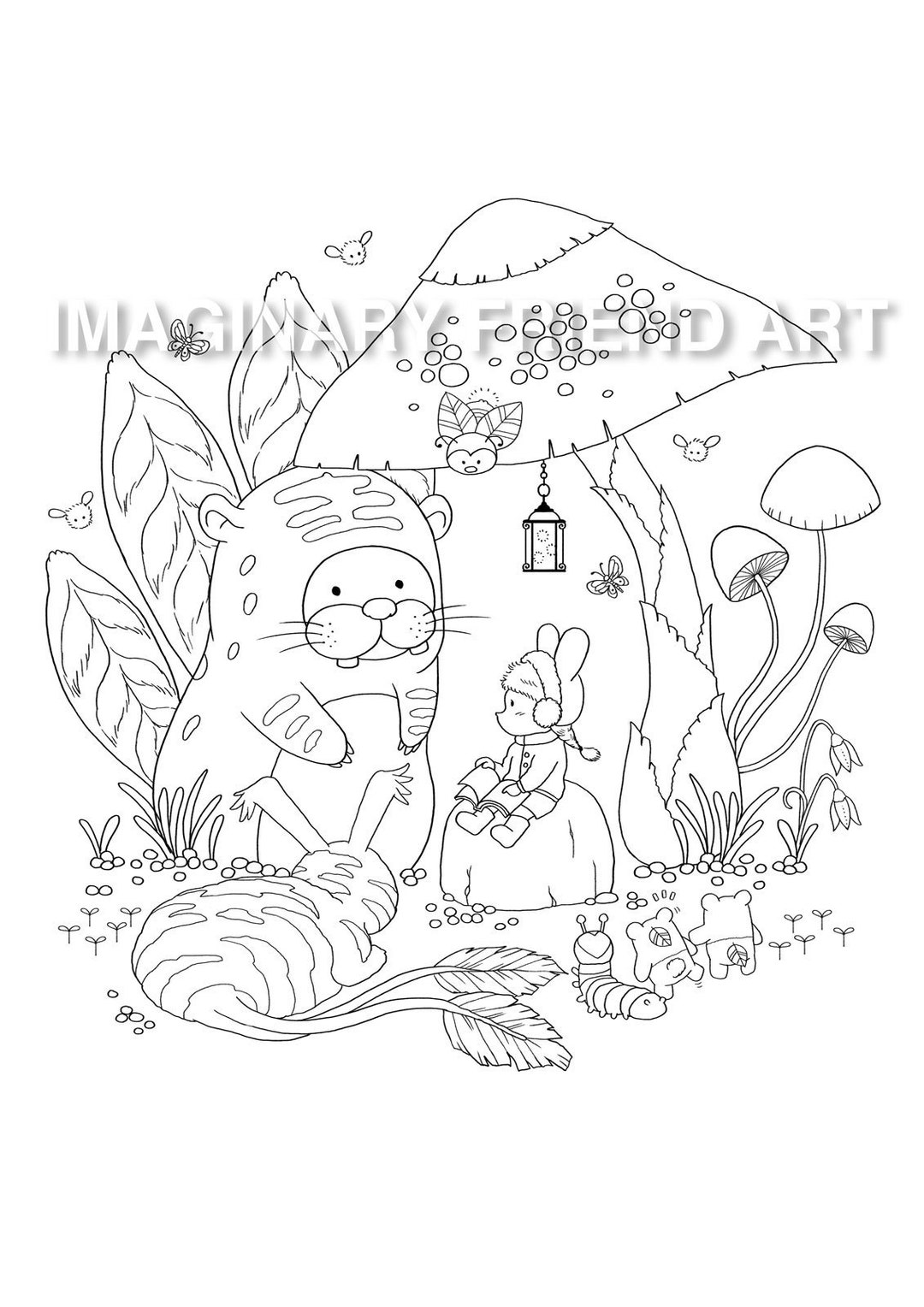 Story Time Coloring Page A3 Size 297 X 420mm / A4 Size 210 297mm ...