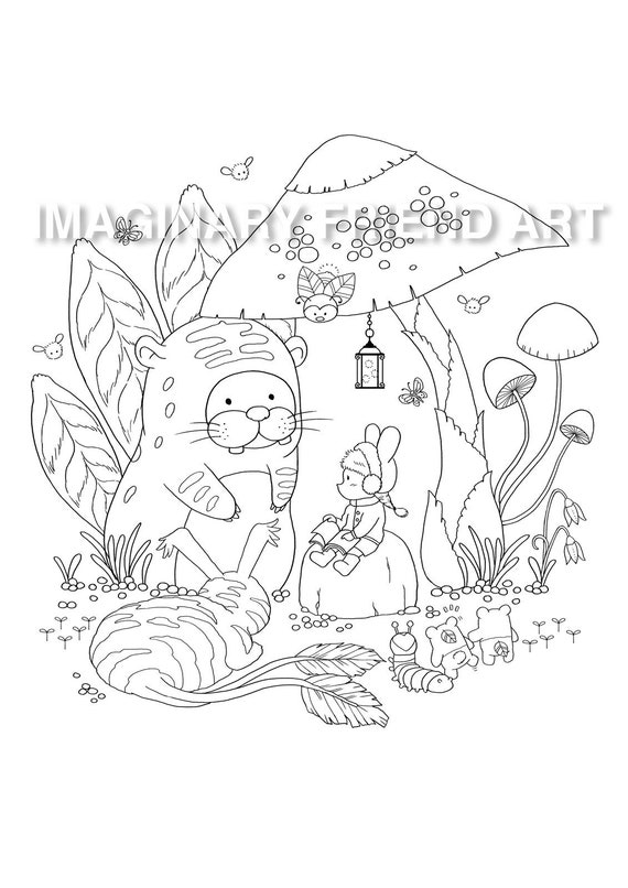 Story time Coloring Page A3 size 297 x 420mm / A4 size 210 | Etsy