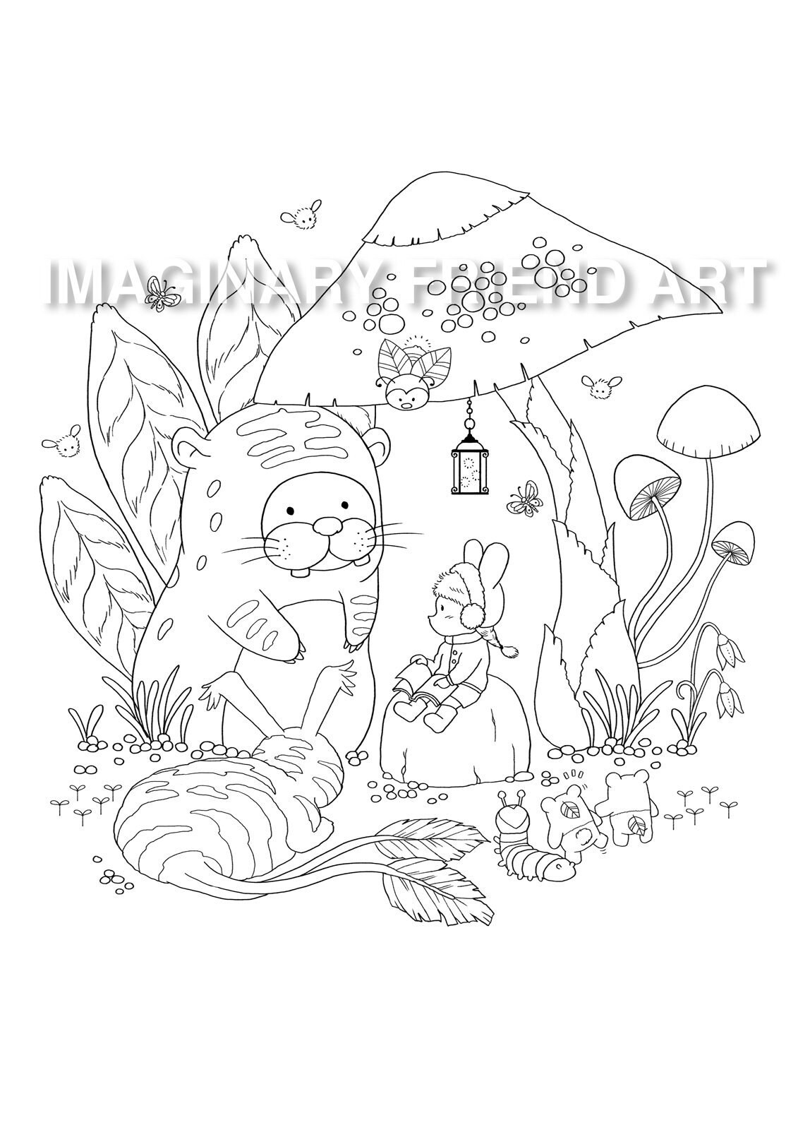 Story Time Coloring Page A3 Size 297 X 420mm / A4 Size 210 297mm ...