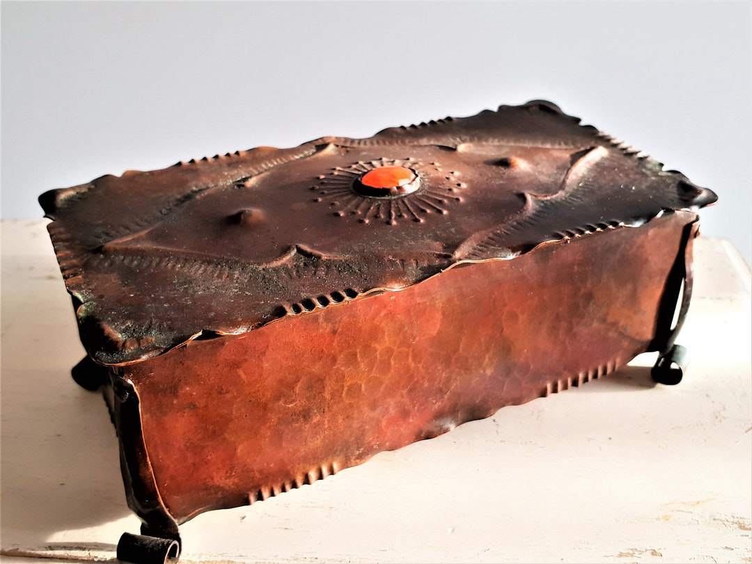 Very Rare Original Arts and Crafts Hand-hammered Copper Box - Etsy UK