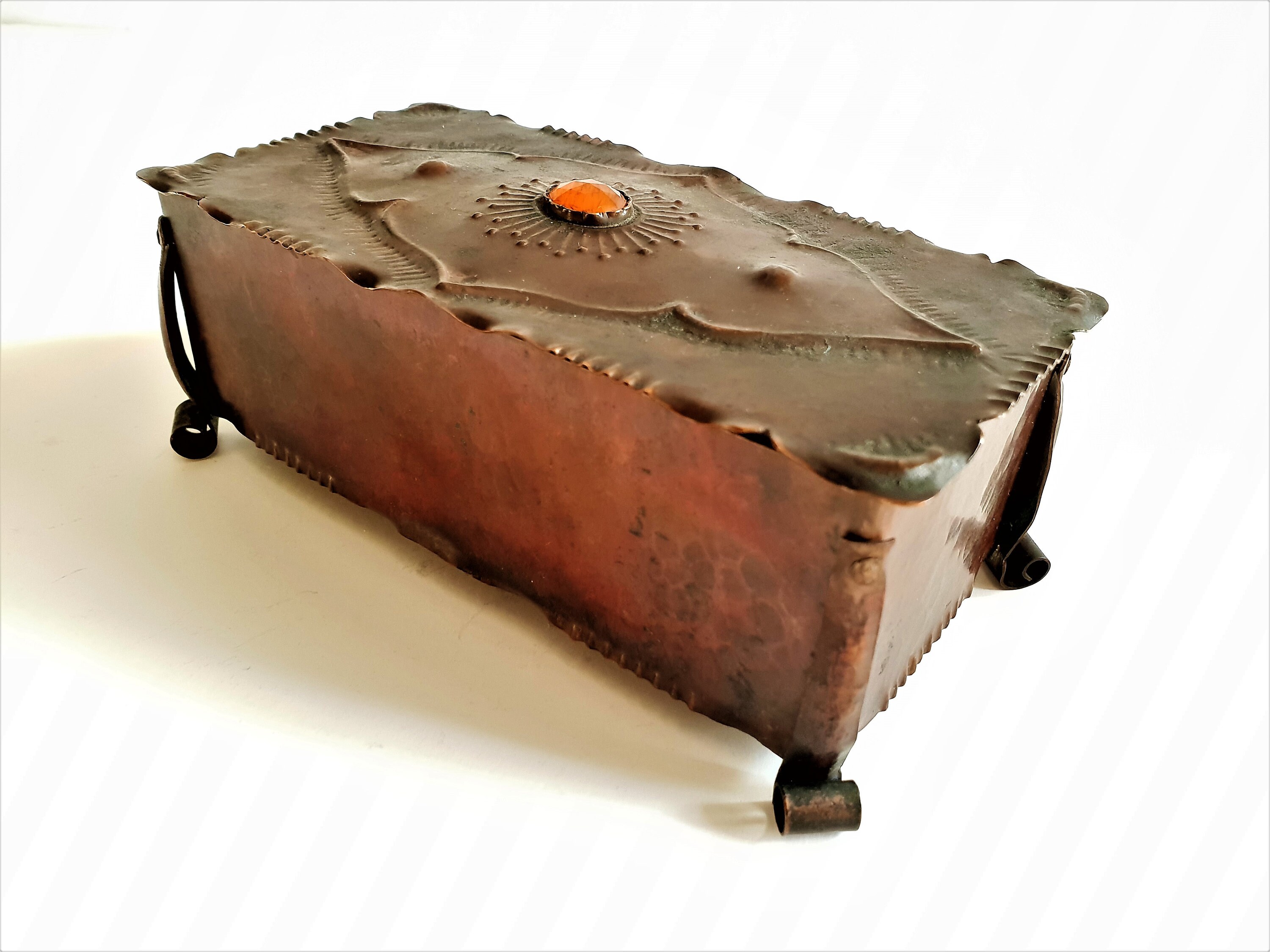 Very Rare Original Arts and Crafts Hand-hammered Copper Box - Etsy UK