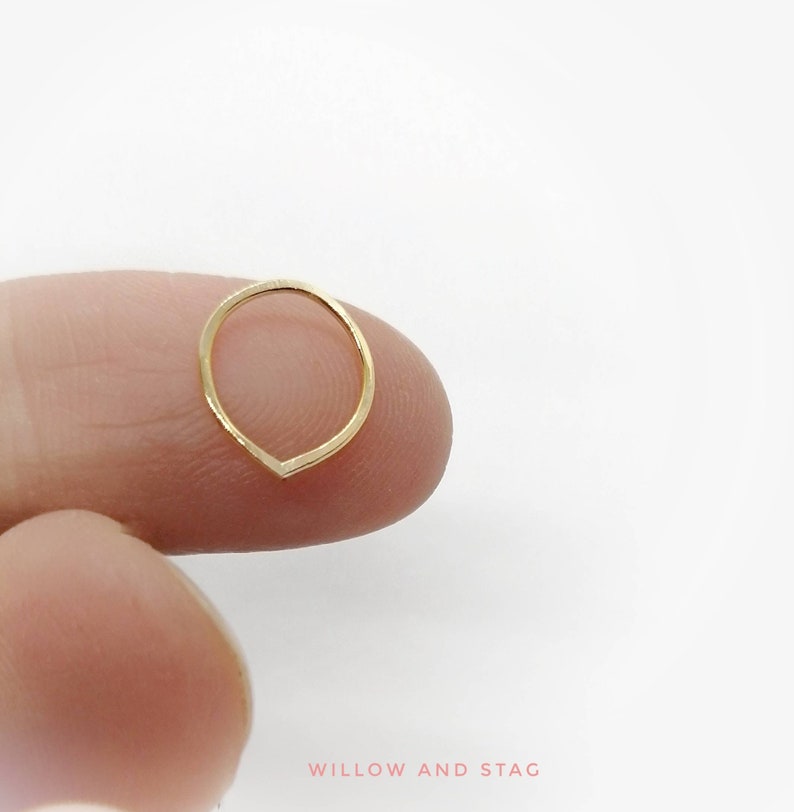 Dainty Pointed Nose Ring Septum Ring Gold Pierced Ring Nose - Etsy