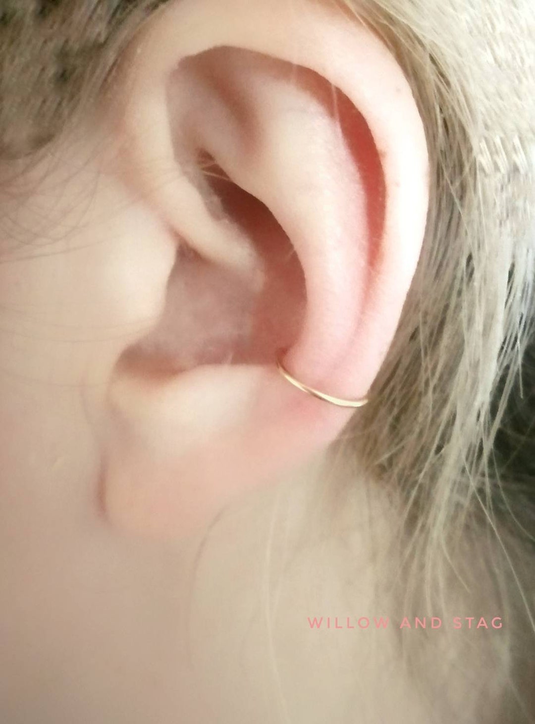 Gold Conch Hoop Earring | Conch Ring Piercing | Conch Ear Hoop ...