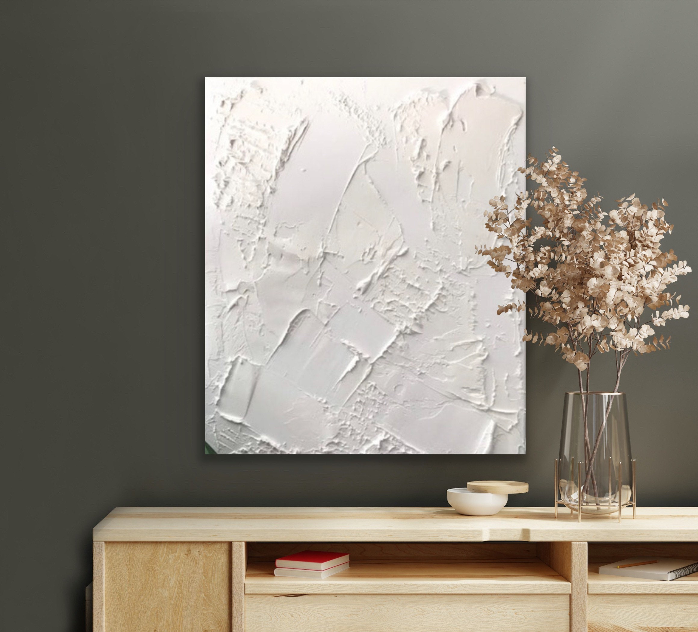 White Plaster Texture Painting on Canvasminimalist Decor - Etsy