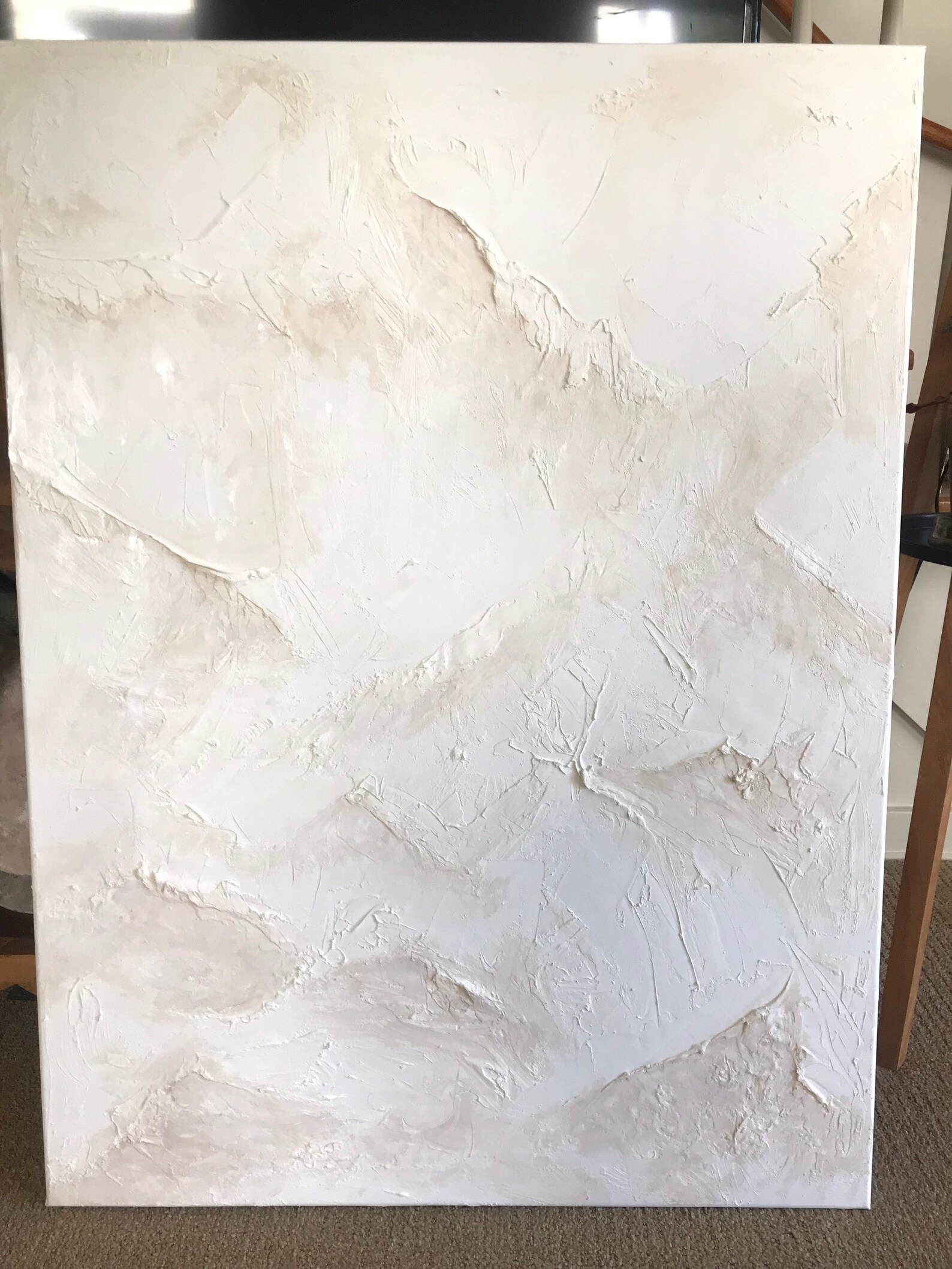 Large Plaster Texture Neutral Painting on Canvas Wall Art Minimalist ...