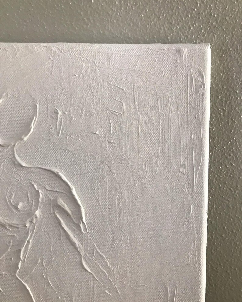 Plaster Female Silhouette on Canvas Textured Wall Art Minimalist Wall ...